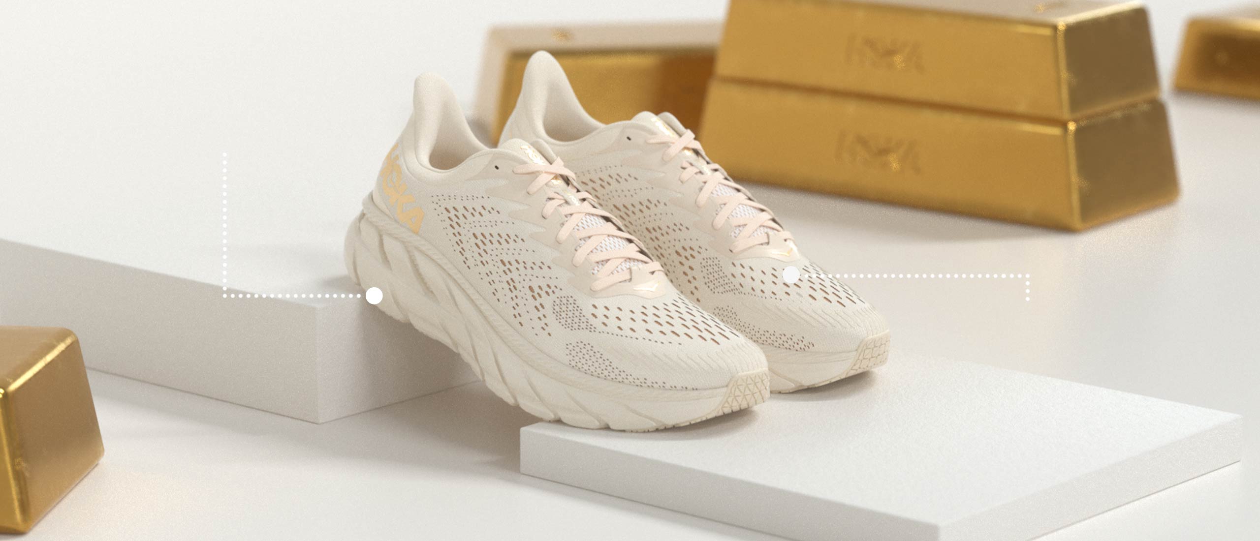 HOKA Gold Standard | Clifton 7, Clifton Edge & Elevon 2 in Gold | HOKA® UK